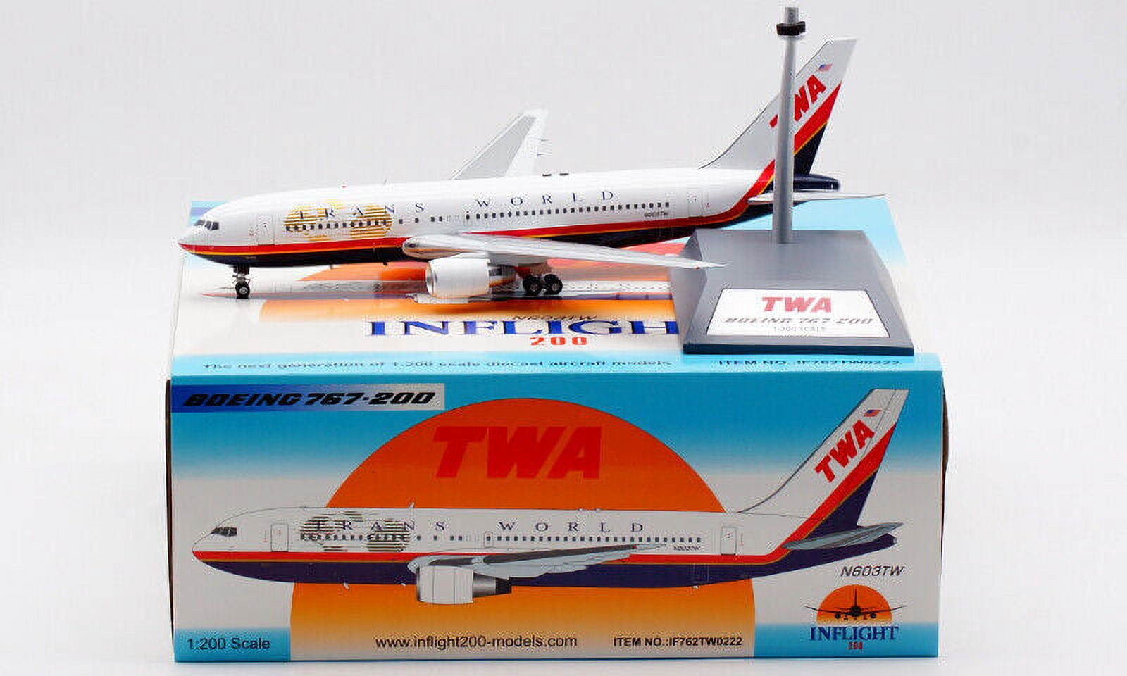INFLIGHT 200 BOEING 767-200 TWA REG: N603TW - Walmart.com