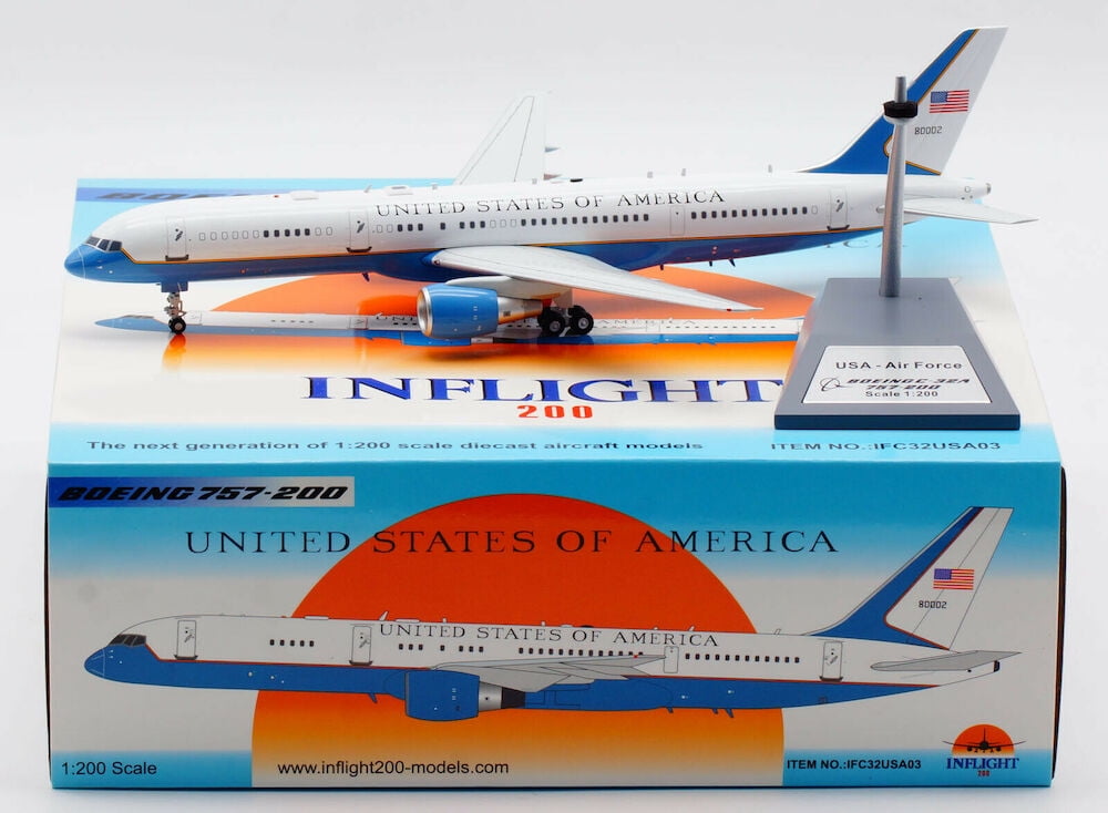 INFLIGHT 200 BOEING C-32A (757-200) USA AIR FORCE WITH STAND - Walmart.com