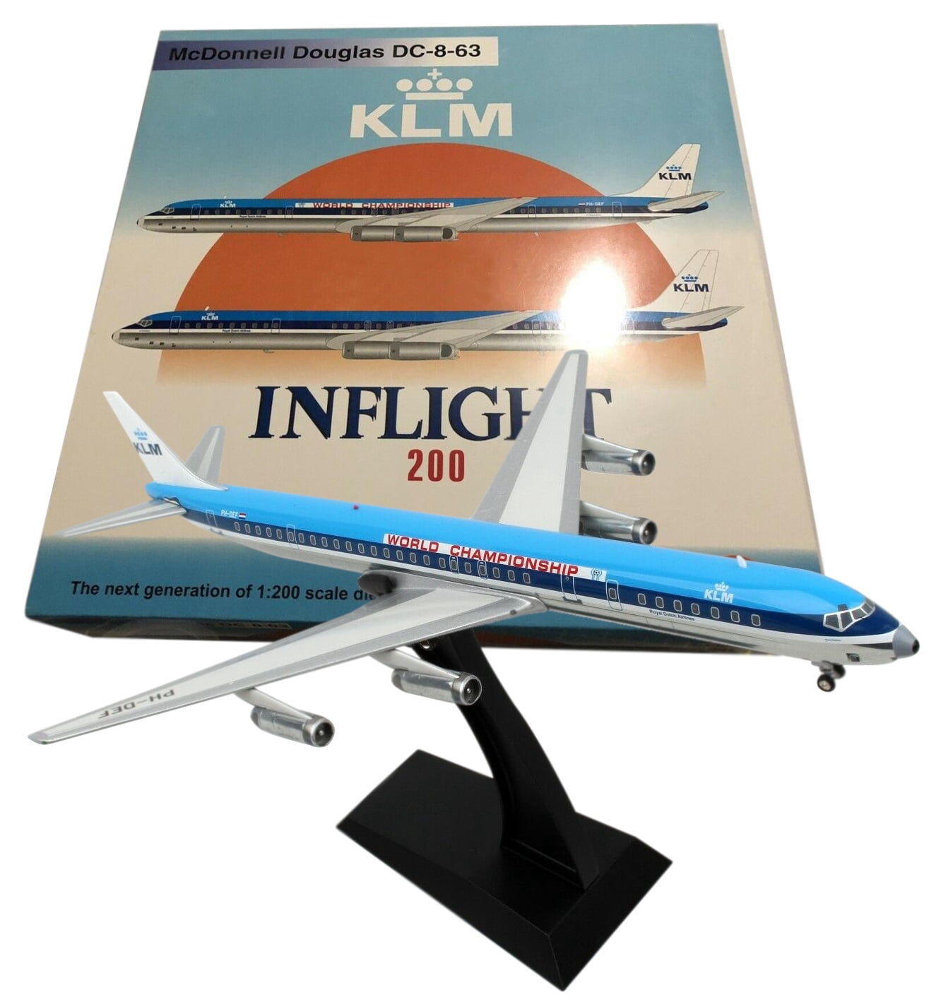 INFLIGHT 200 DC-8-63 KLM "WORLD CHAMPIONSHIP" REG: PH-DEF - Walmart.com