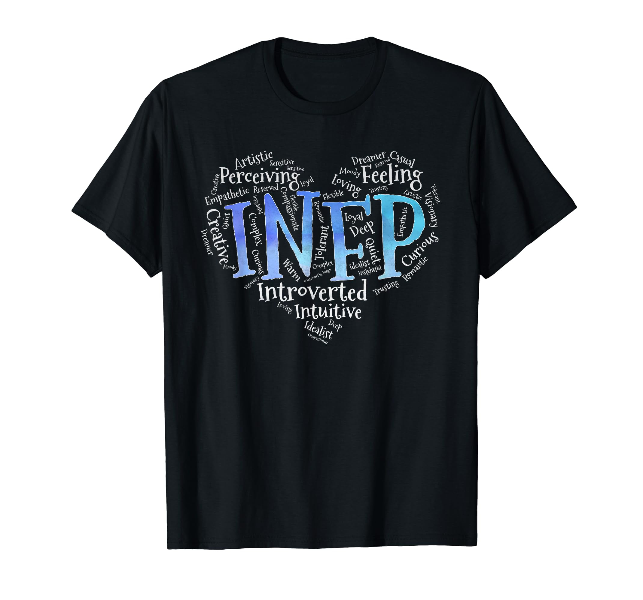 INFP Introvert Heart Cloud Shaped Feeling MBTI Word Apparel T-Shirt ...