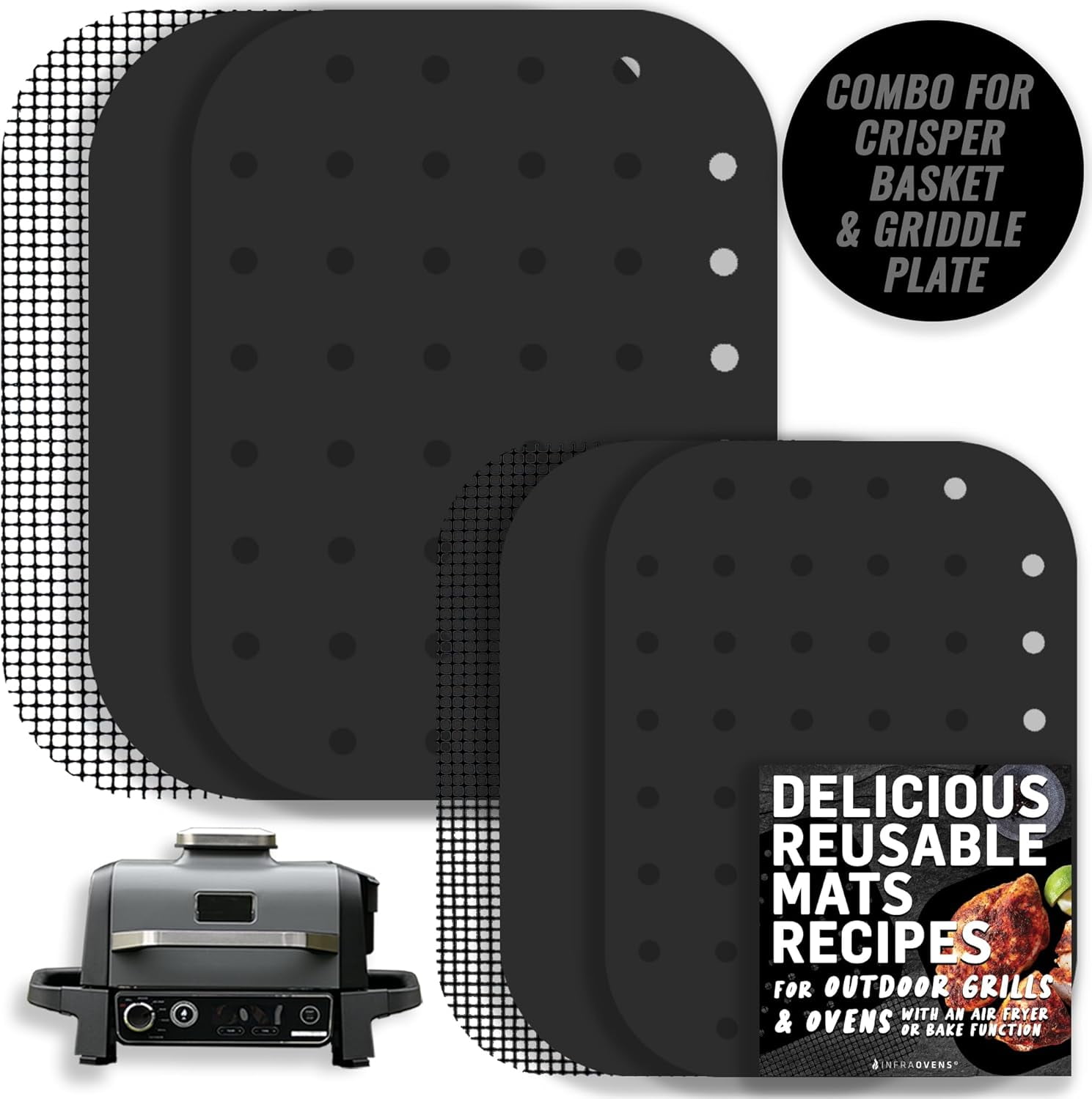 INFRAOVENS Grill Liners for Ninja Woodfire Grill & Smoker, Reusable ...