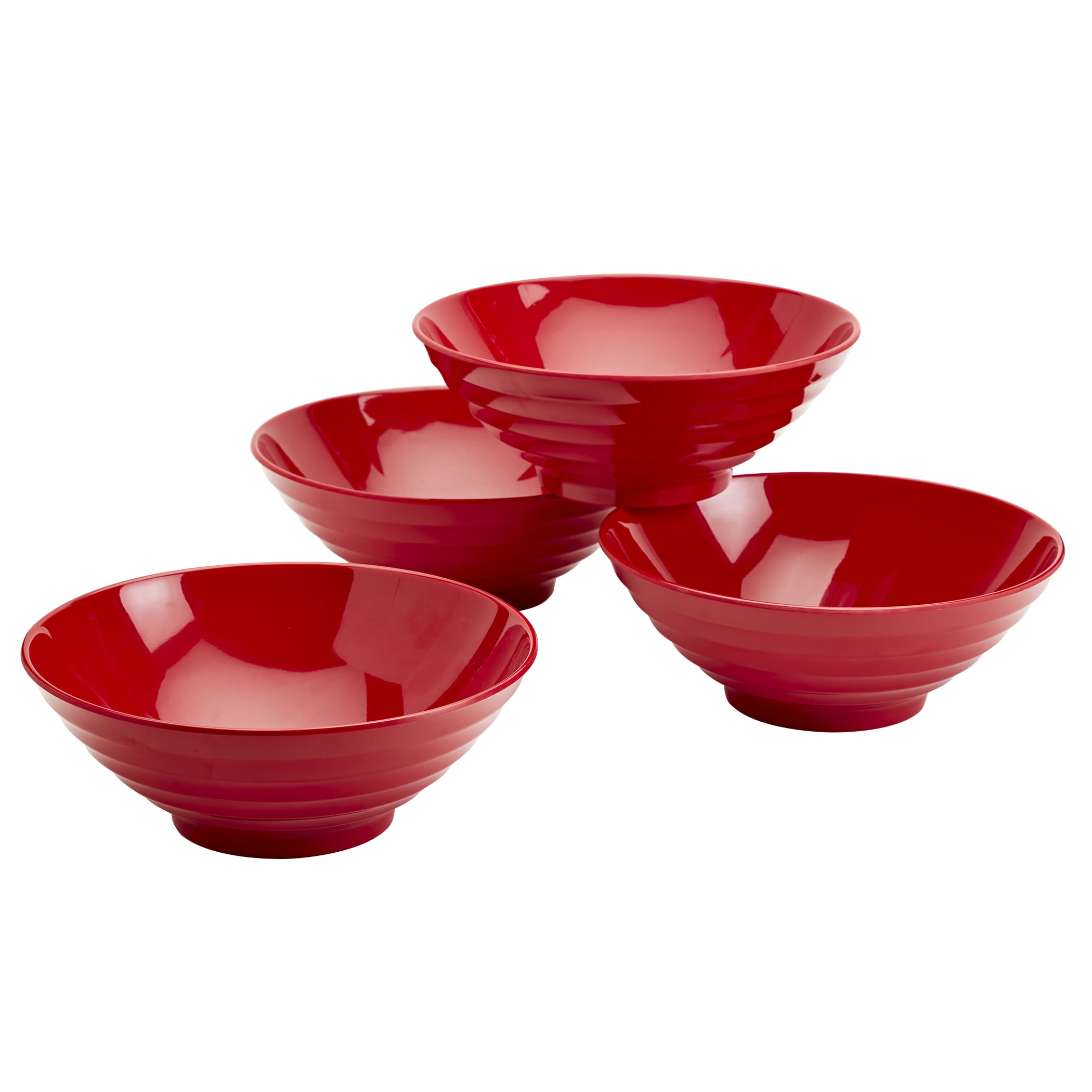 INFUSE 4-Piece 8" Melamine Noodle Ramen Bowls Set, Red - Walmart.com