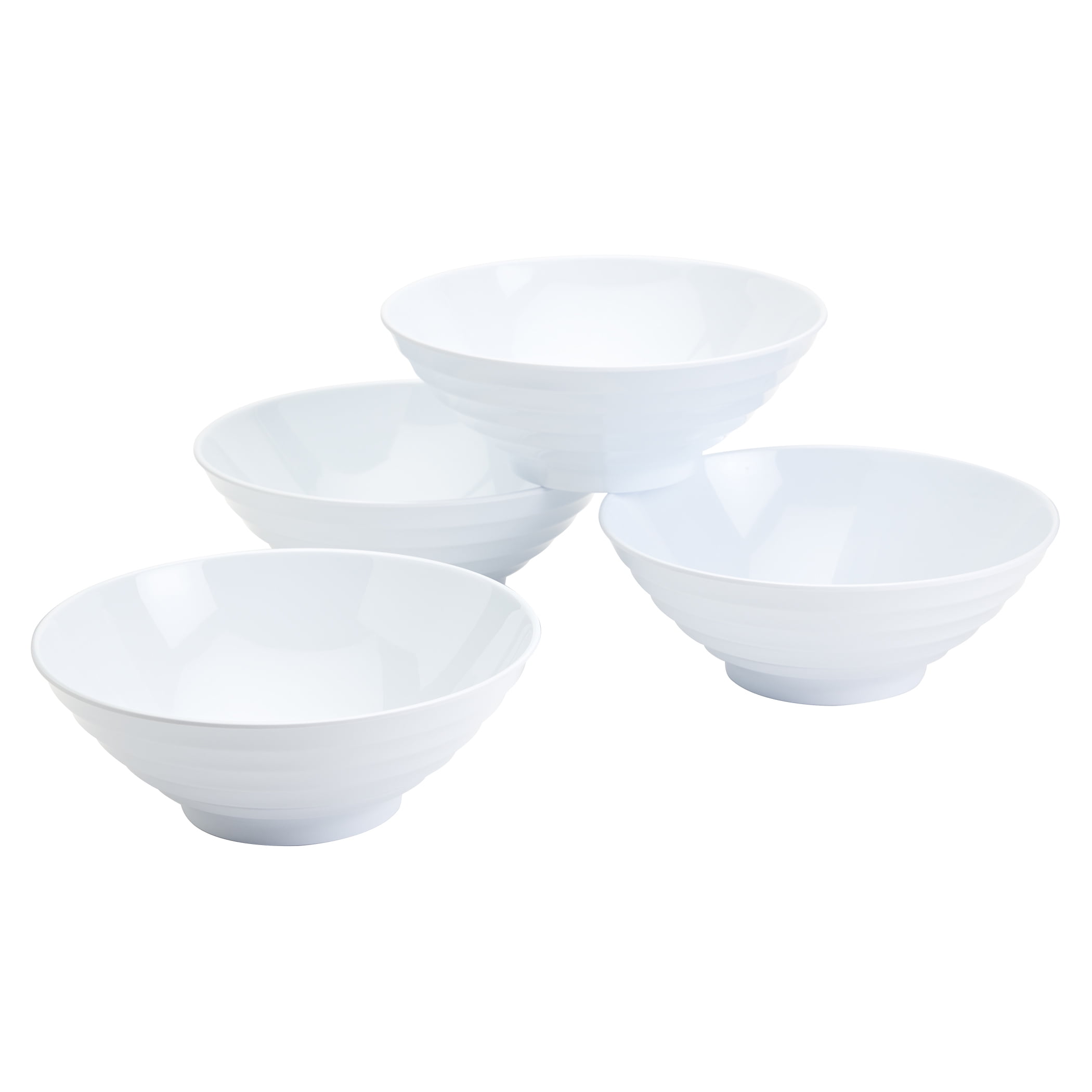 INFUSE 4-Piece 8" Melamine Noodle Ramen Bowls Set, White - Walmart.com