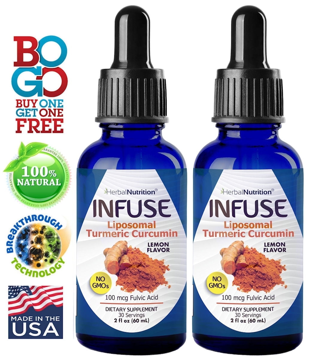 INFUSE Liposomal Turmeric Curcumin, 2-Pack, High Potency, 95% Curcumin ...