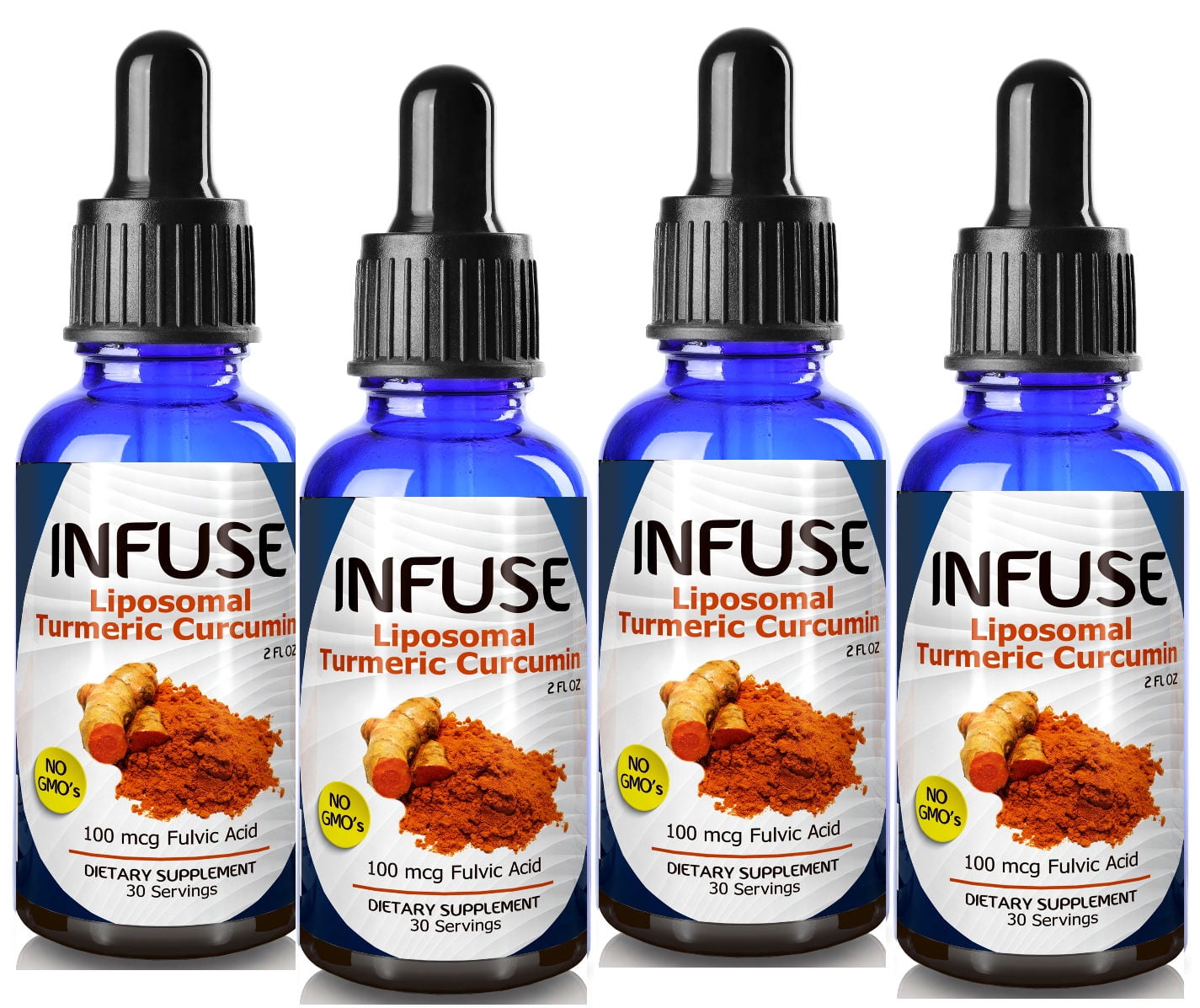 INFUSE Liposomal Turmeric Curcumin | 4 Pack | 95% Curcumin, Organic ...