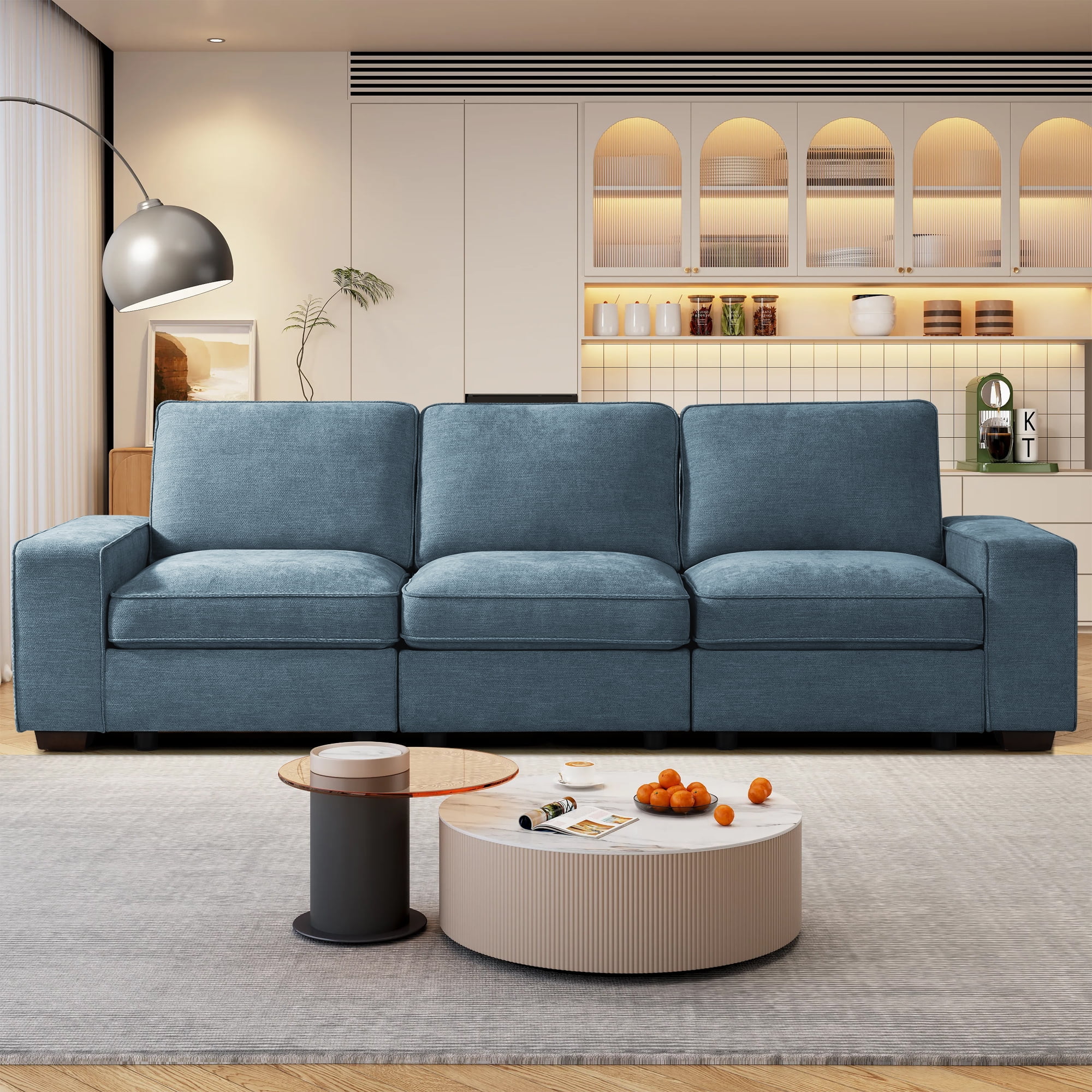 INGALIK 100" Modern Modular Couch Sofa with Seats Storage, 3-Seater ...