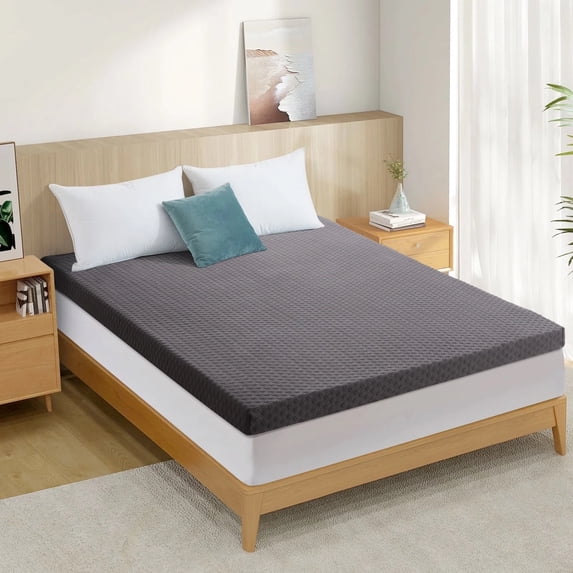 INGALIK Memory Foam Mattress Topper Queen 3 Inch Cooling Gel Infused ...