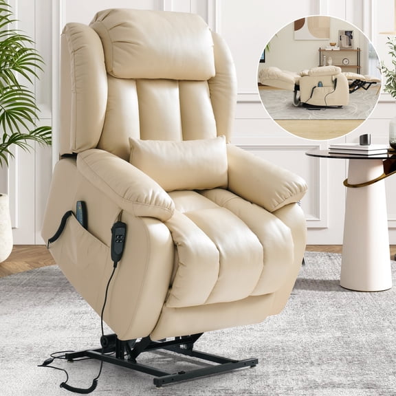 CDCASA Dual Motor Power Lift Recliner Chair with Heat Massage USB Type ...
