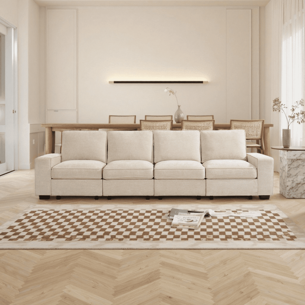 INGALIK 73"-128" Modern Modular Sofa with Seats Storage, Oversized 4 ...