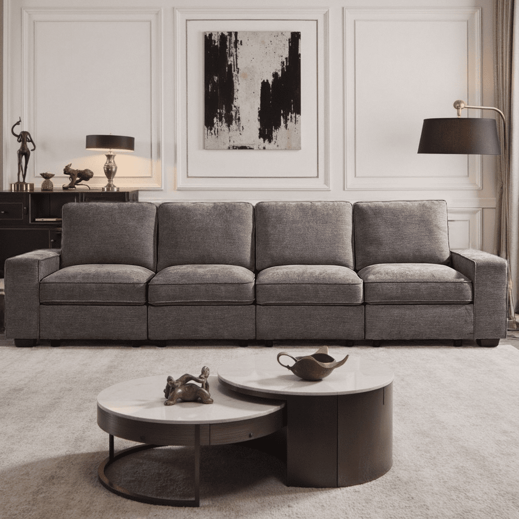 INGALIK 73"-128" Modern Modular Sofa with Seats Storage, Oversized 4 ...