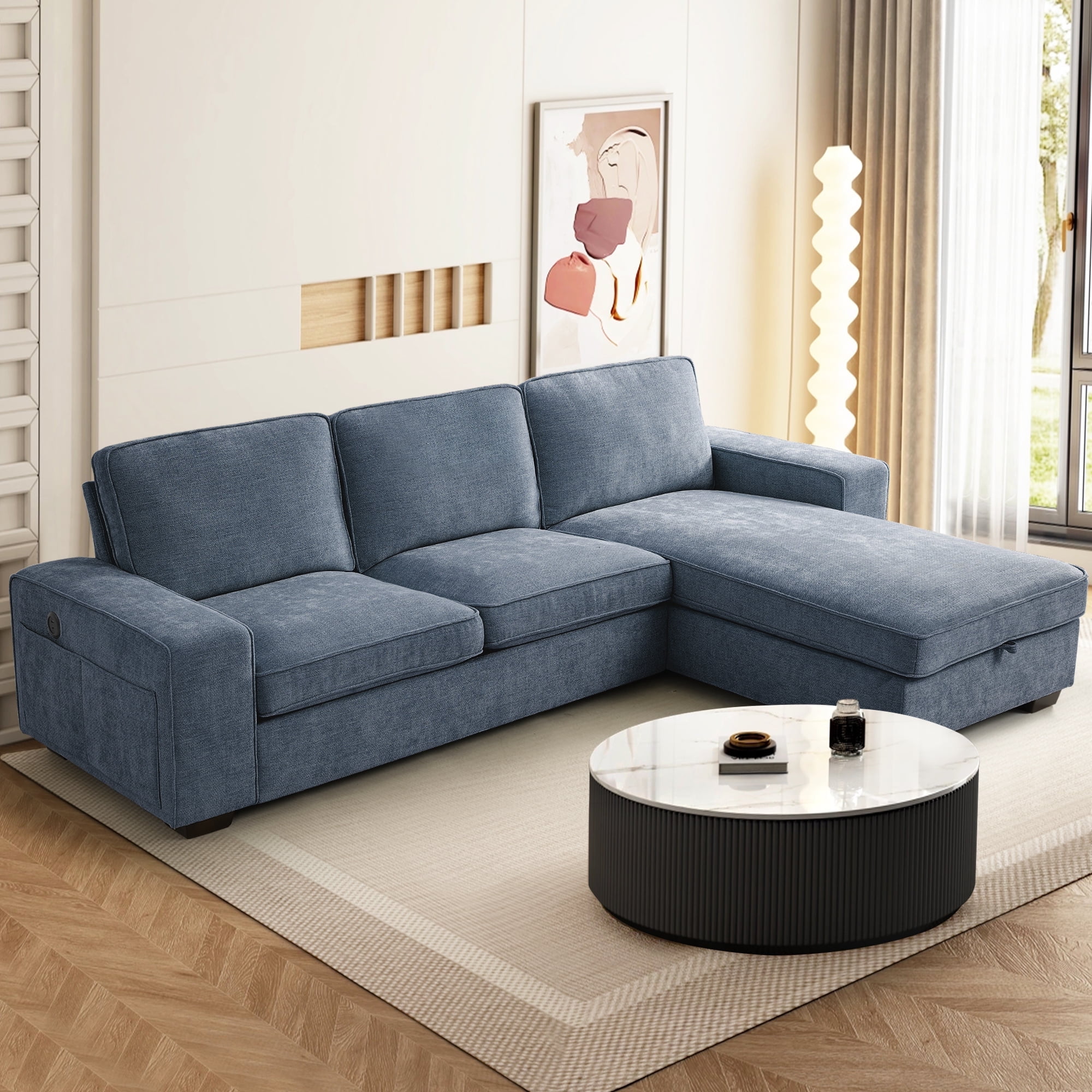 INGALIK 98" Sectional Sofa with Large Storage Chaise, L-Shaped ...