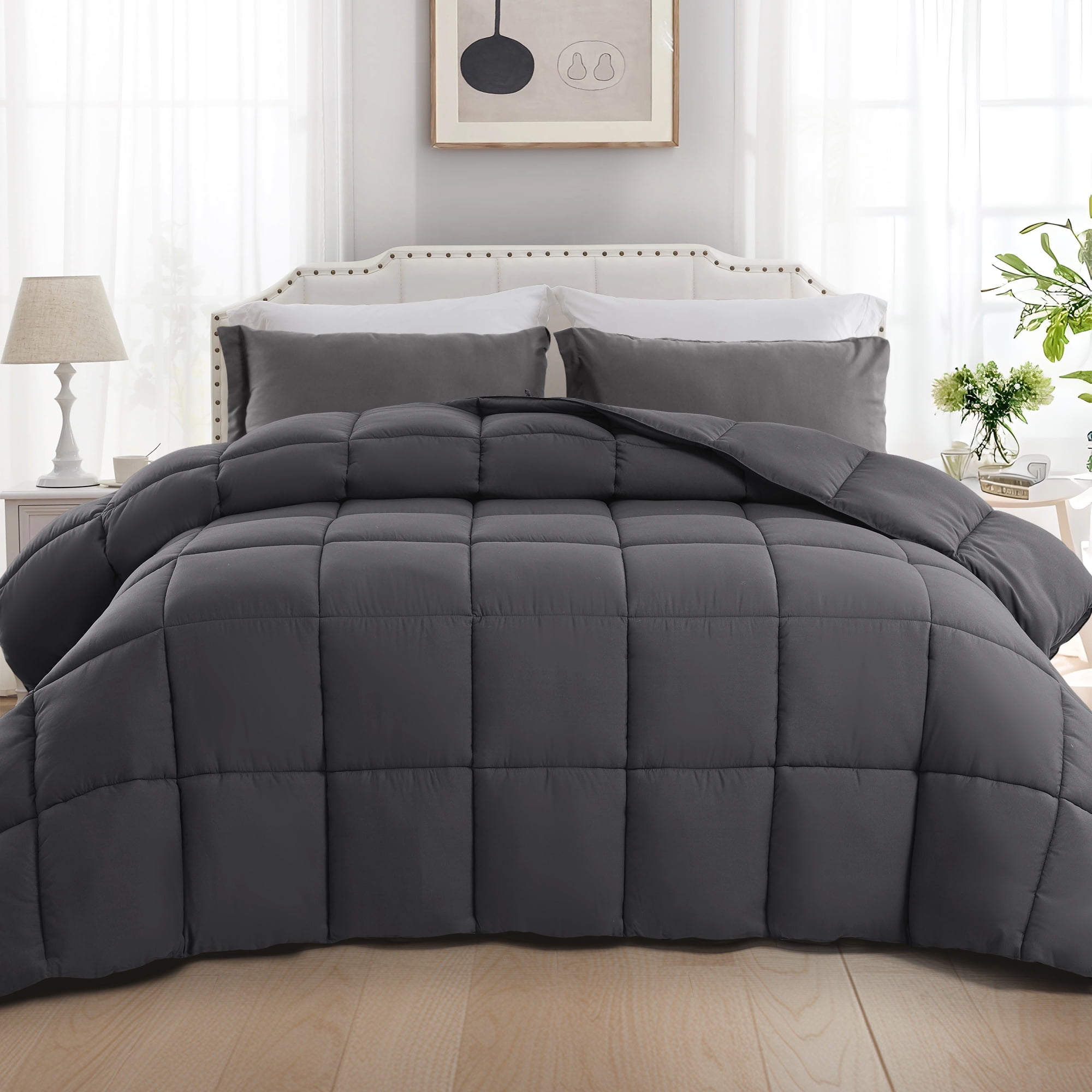 INGALIK All Season Comforter Set King Size, Cooling Down Alternative ...