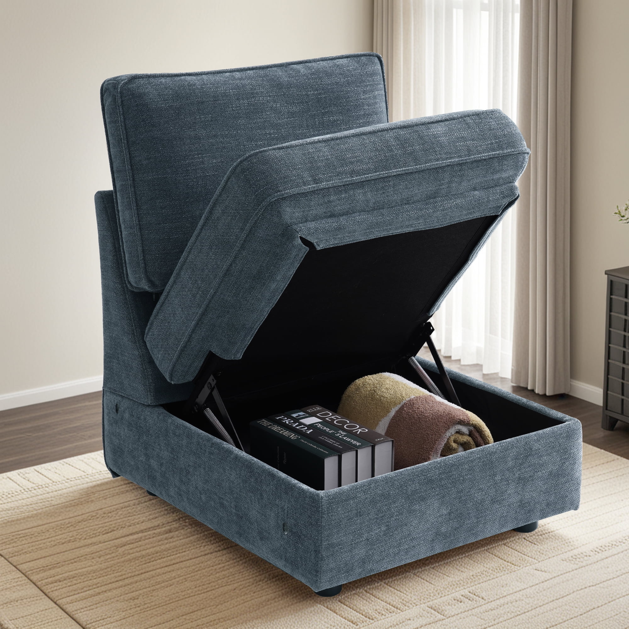 INGALIK Modern Modular Couch Sofa Middle Seat with Storage, Sectional ...
