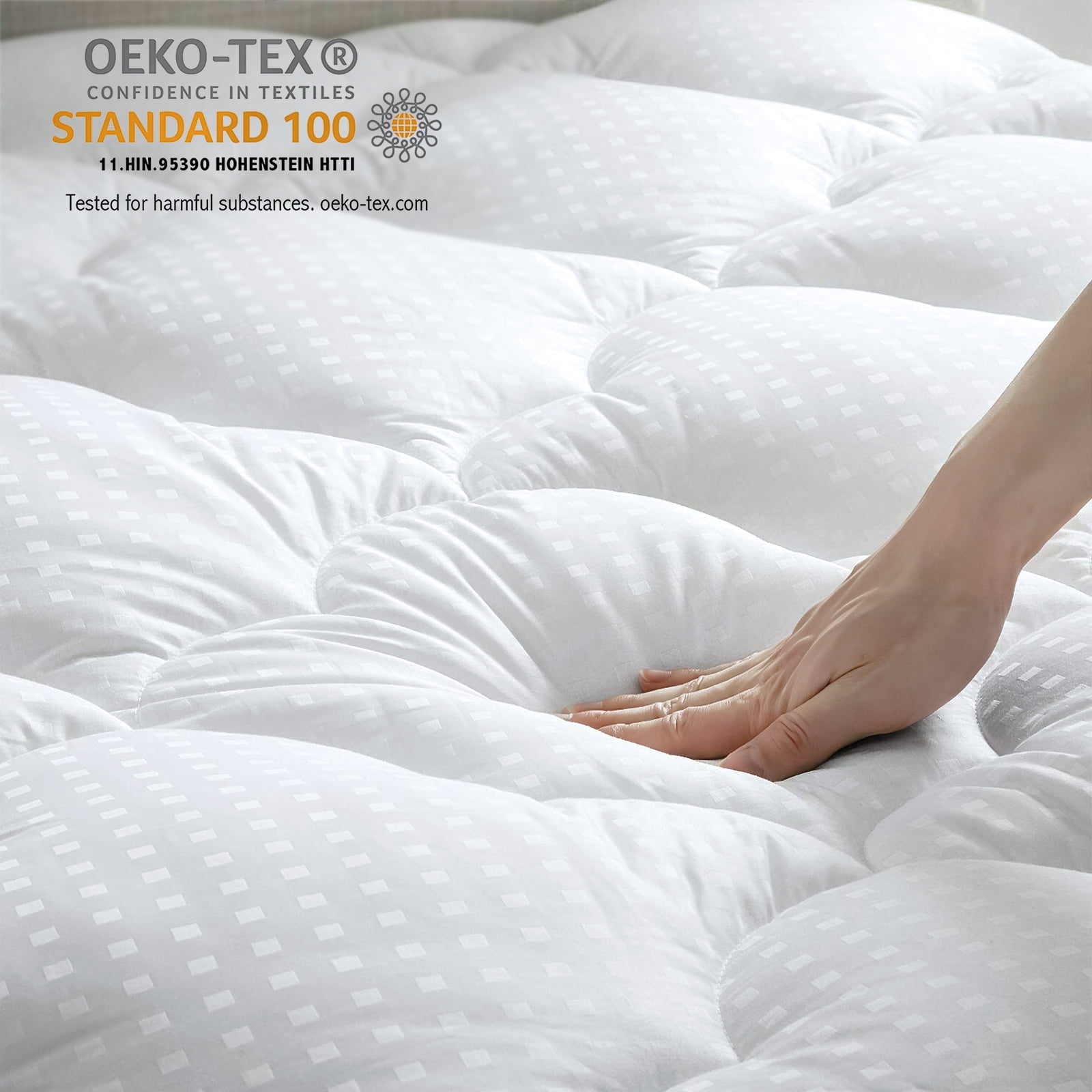 INGALIK Twin Mattress Pad, Quilted Fitted Mattress Topper Protector ...