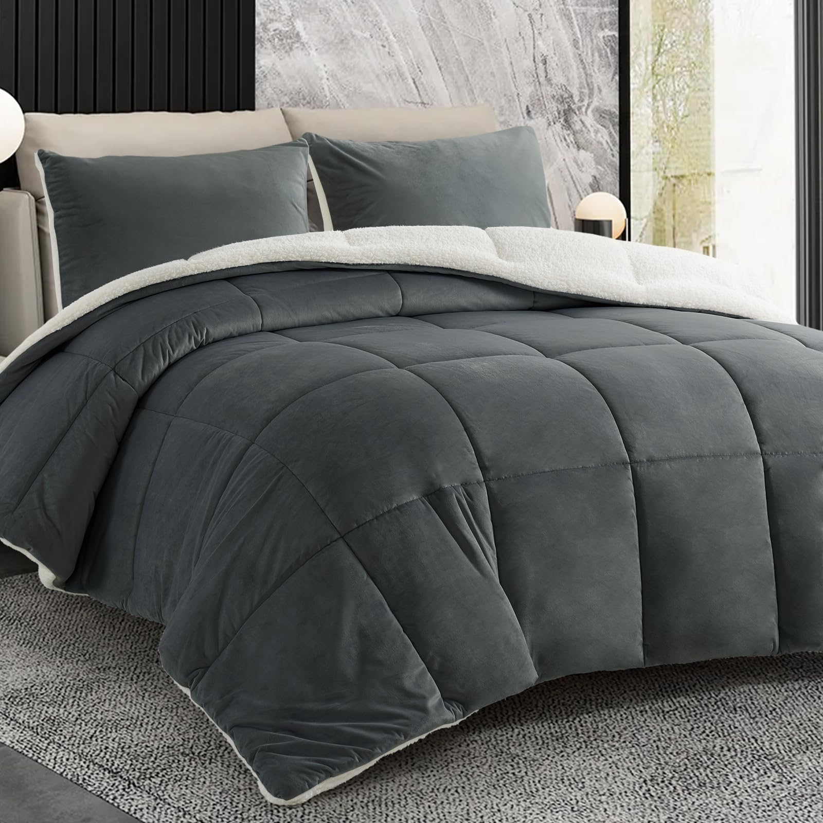 Mainstays Soft Plush Micromink Kaleidoscope Quilt, Full/Queen, Teal ...