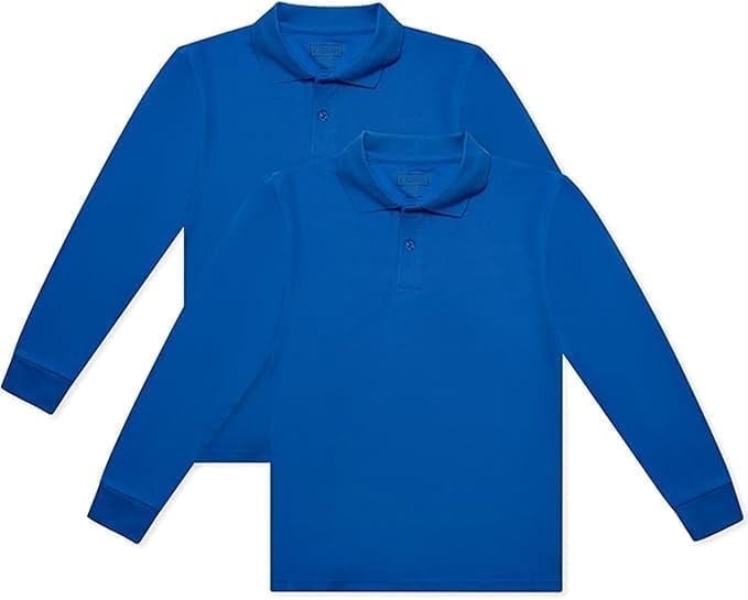 INGEAR Boys Long Sleeve Polo Shirt 2-Pack, Blue, XXL - Walmart.com