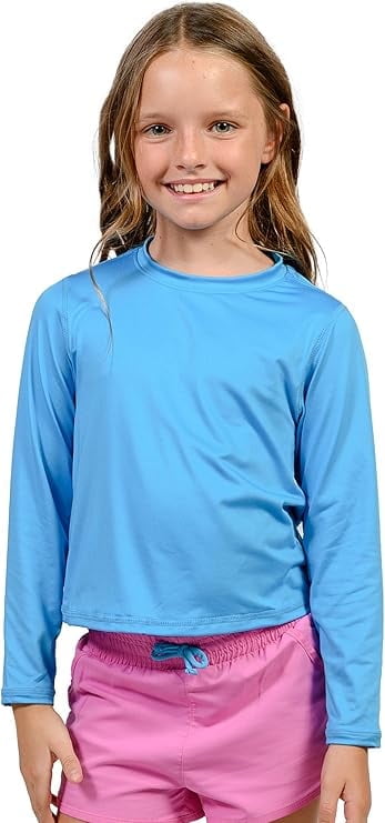 INGEAR Girls Long Sleeve Rash Guard Swim Shirt Outdoor Sports Shirt ...