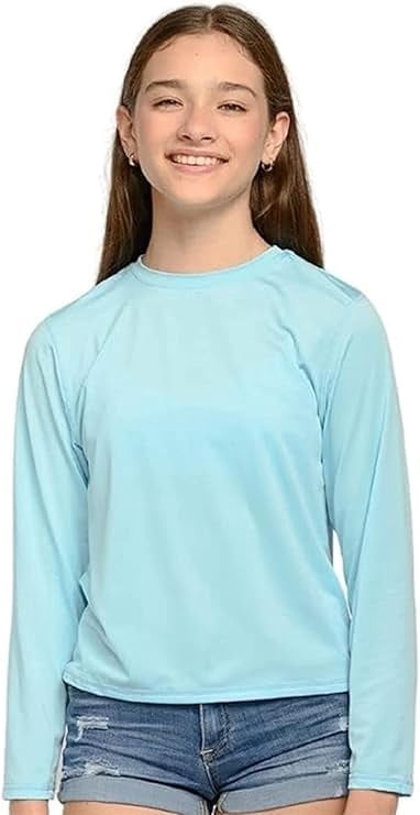 INGEAR Girls Long Sleeve Rash Guard Swim Shirt Outdoor Sports Shirt ...