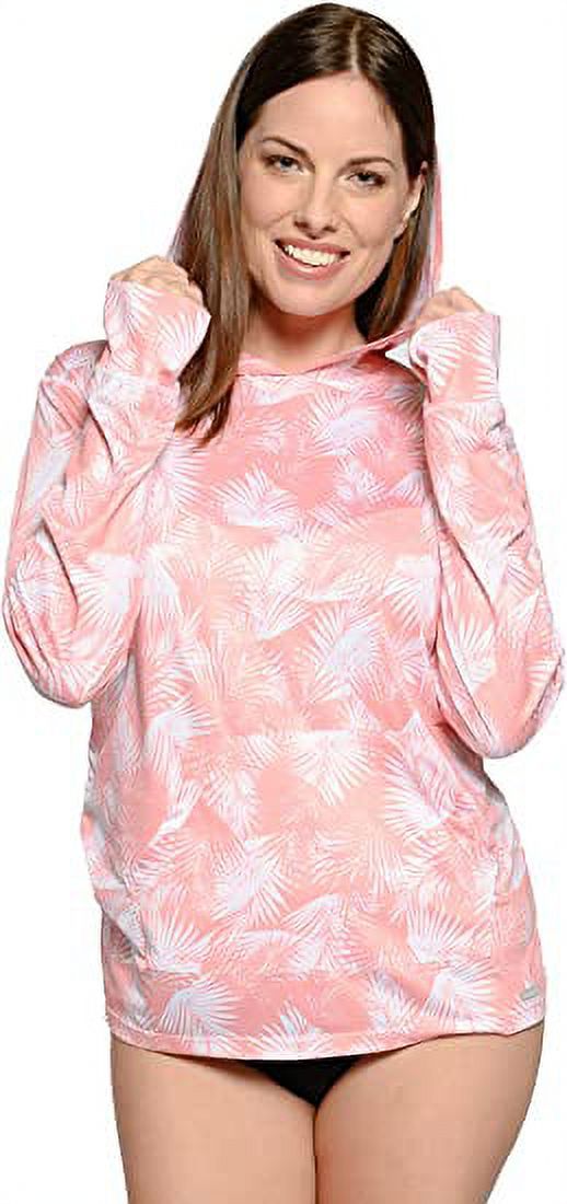 INGEAR Long Sleeve Loose Rash Guard With Hood Sun Shirt Women Beach Coverup UV Sun Protection ...