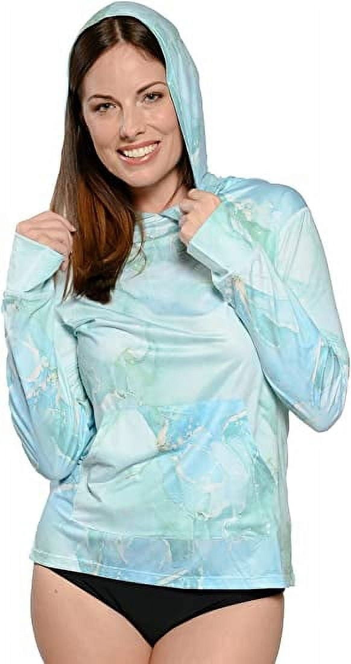 INGEAR Long Sleeve Loose Rash Guard With Hood Sun Shirt Women Beach ...