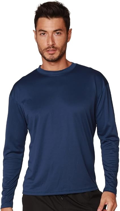 INGEAR Men's UPF 50+ Long Sleeve Rash Guard, Quick-Dry, Navy, S ...