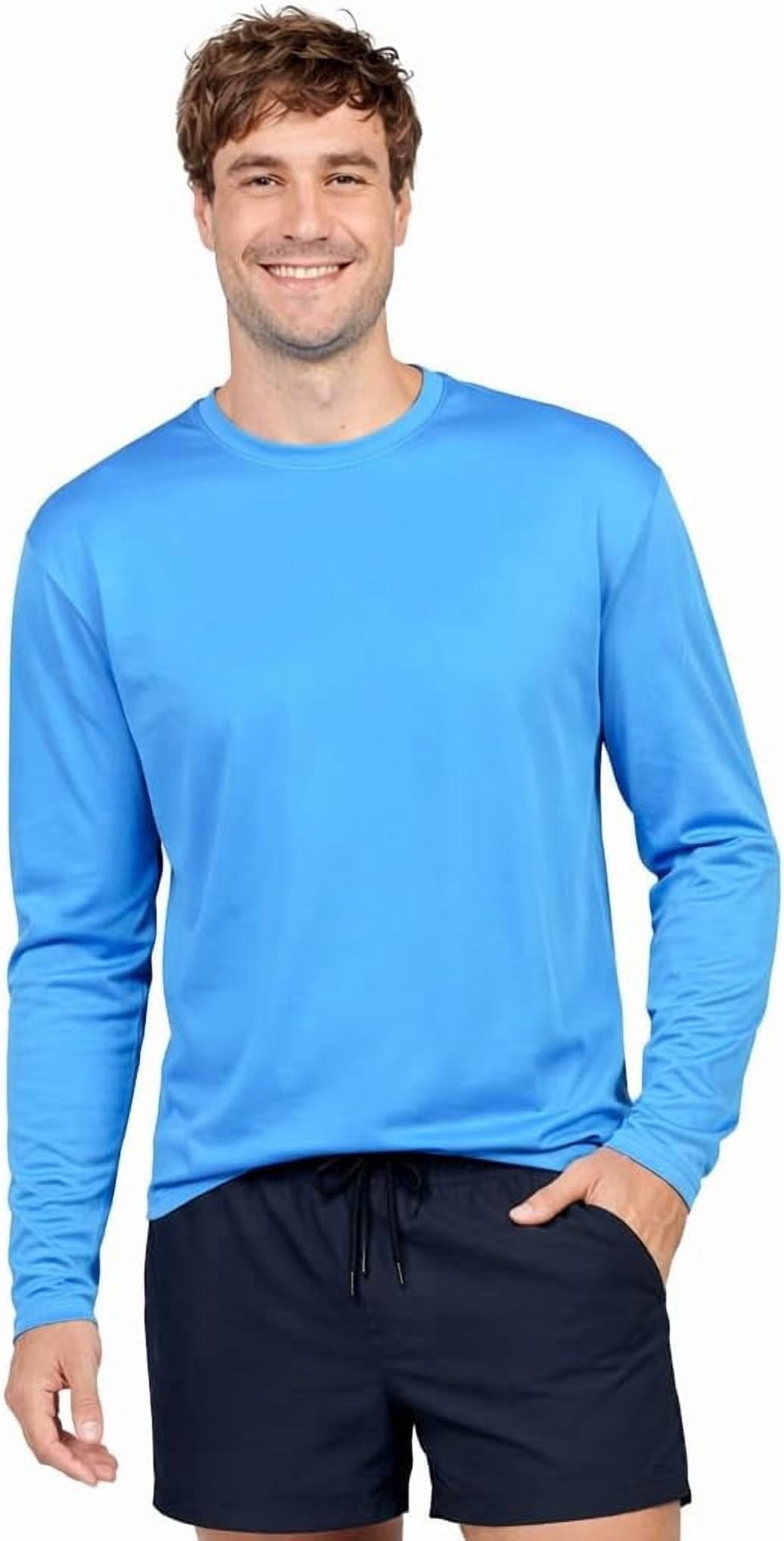 INGEAR Men's UPF 50+ Long Sleeve Rash Guard, Quick-Dry, Electric Blue ...
