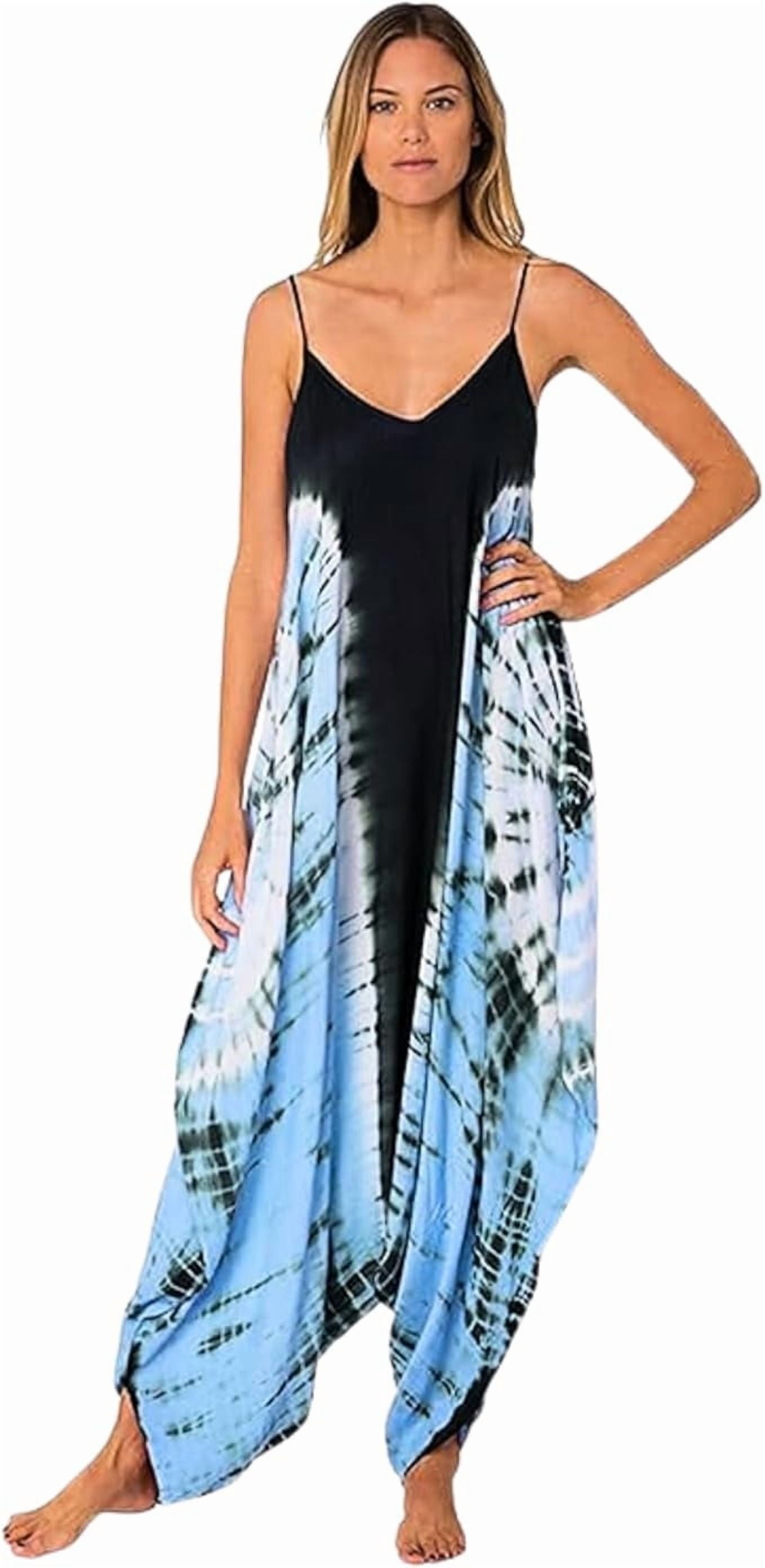 INGEAR Women’s Boho Romper Dress, Lightweight Jumpsuit for Summer, Blue ...