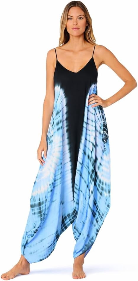 INGEAR Women’s Boho Romper Dress, Lightweight Jumpsuit for Summer, Blue ...
