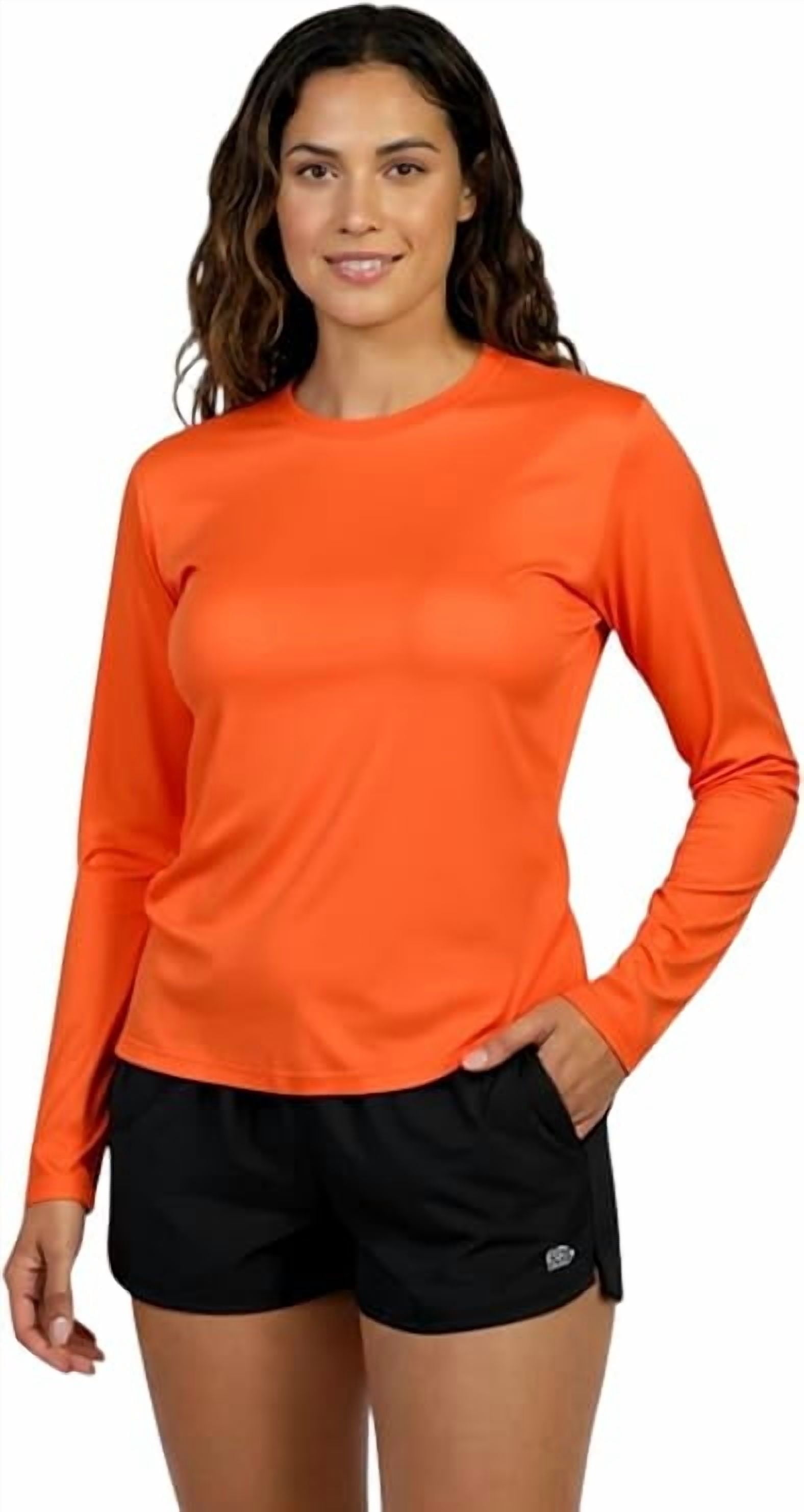 INGEAR Women's Long Sleeve Sun Protection Swim Shirt, Orange, XXL ...