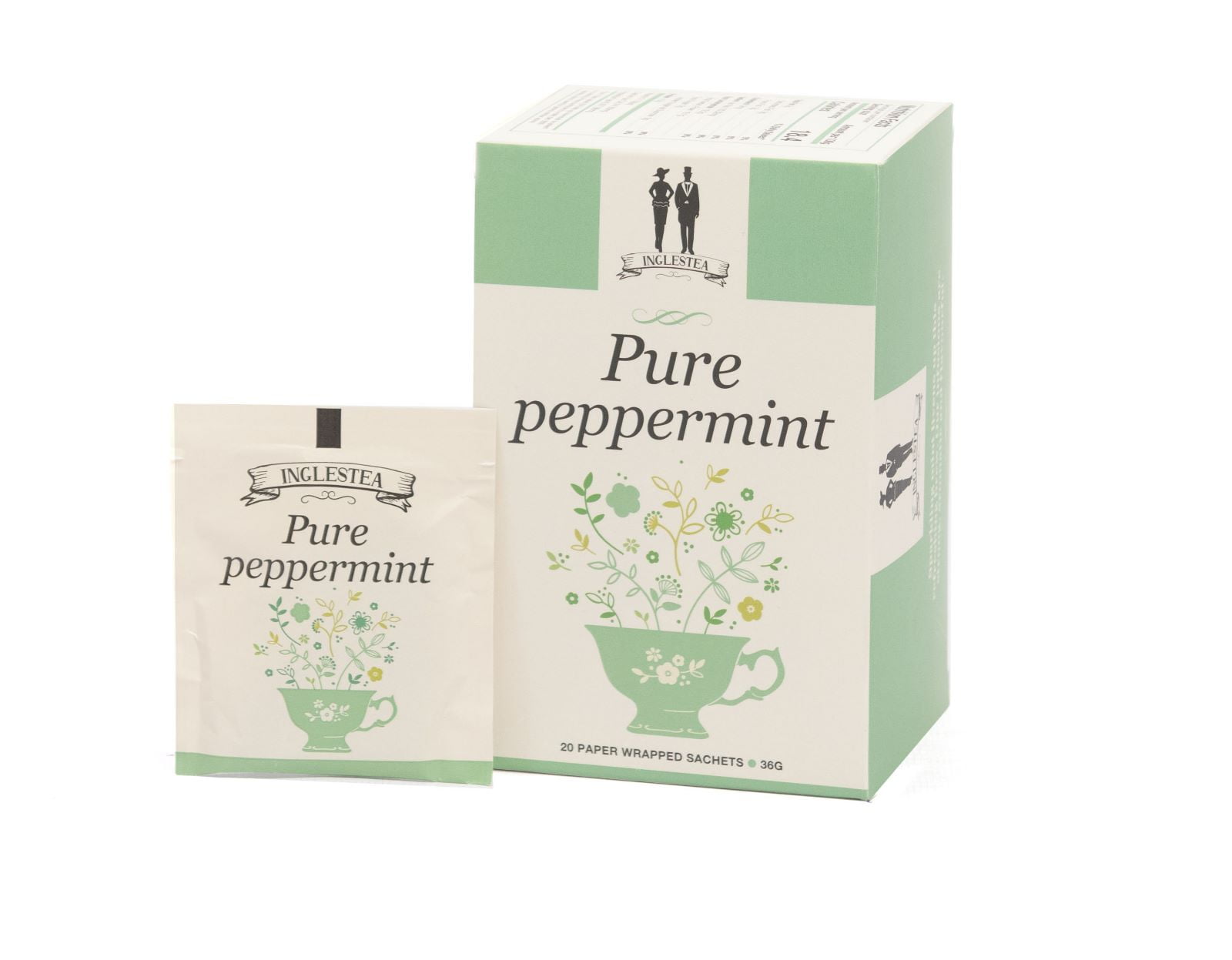 INGLESTEA Pure Peppermint Green Tea Bags - 100% Compostable - 100% ...