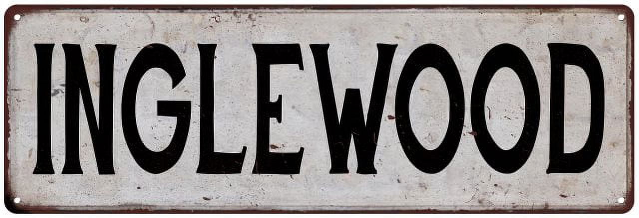 INGLEWOOD Vintage Look Rustic Metal 6x18 Sign City State 206180041236 ...