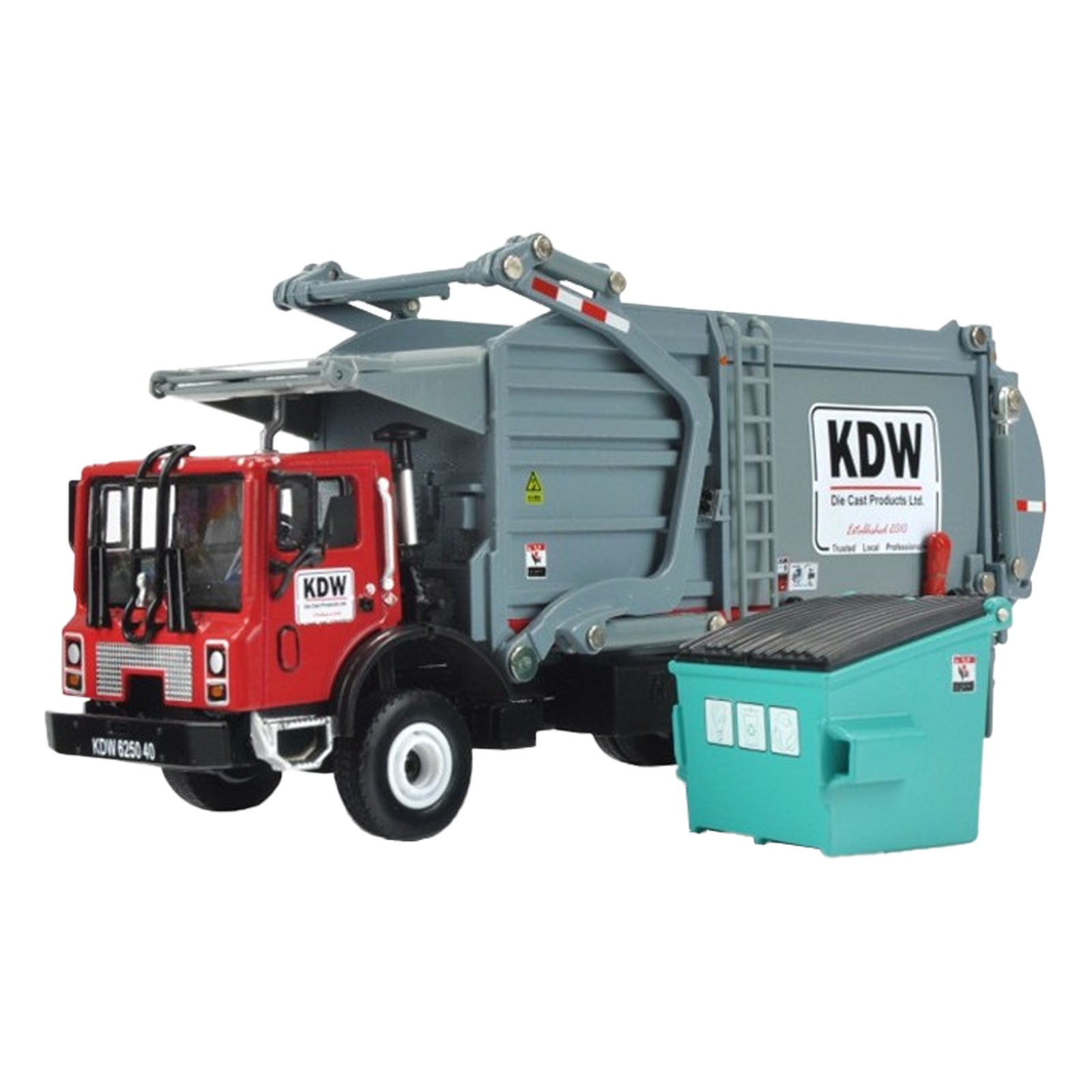 INGLI 1/24 Diecast Alloy Garbage Truck Model - Educational Miniature Collectible Toy for Kids ...