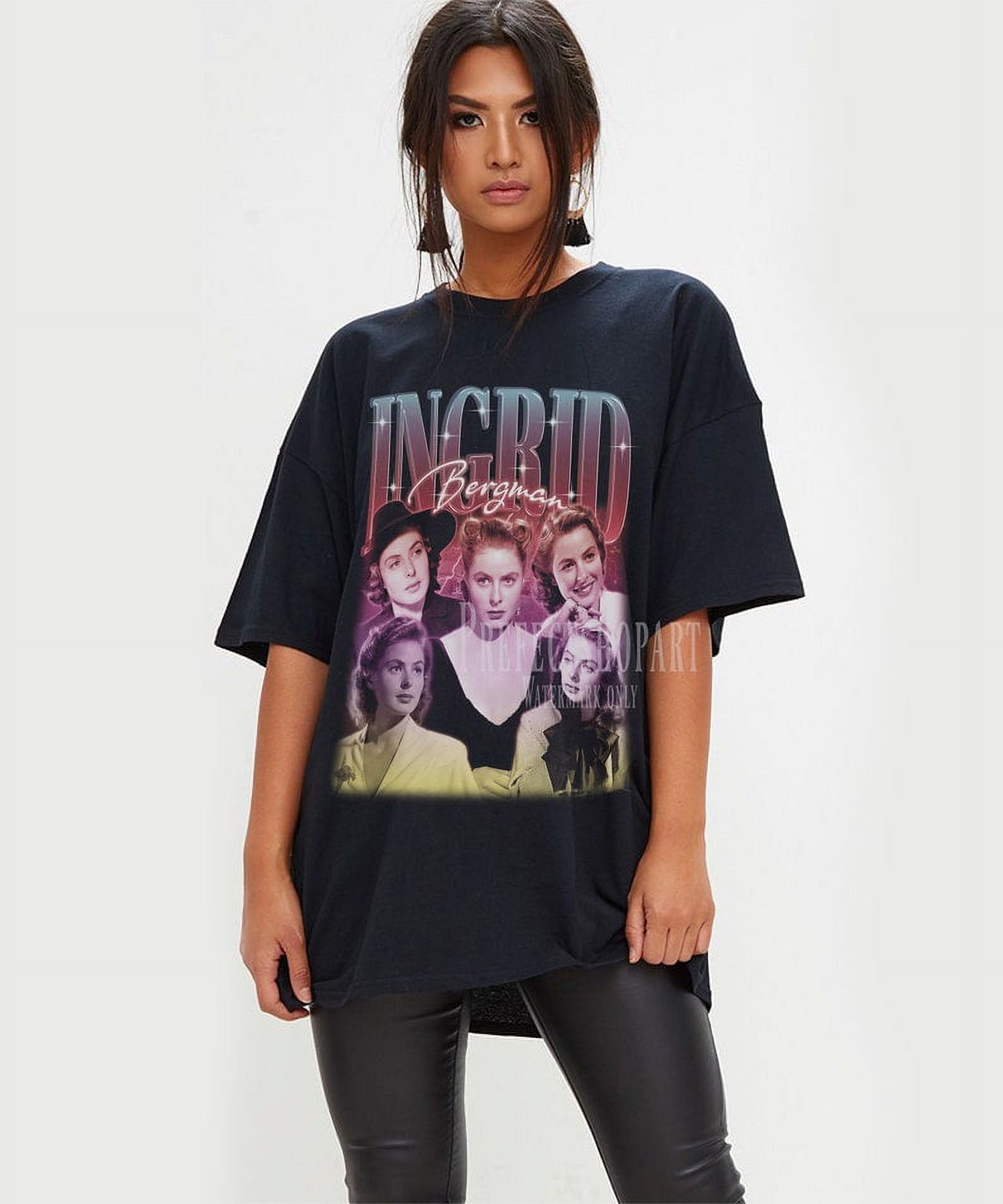 INGRID BERGMAN Retro T-shirt - Ingrid Bergman Tee, Ingrid Bergman Long ...