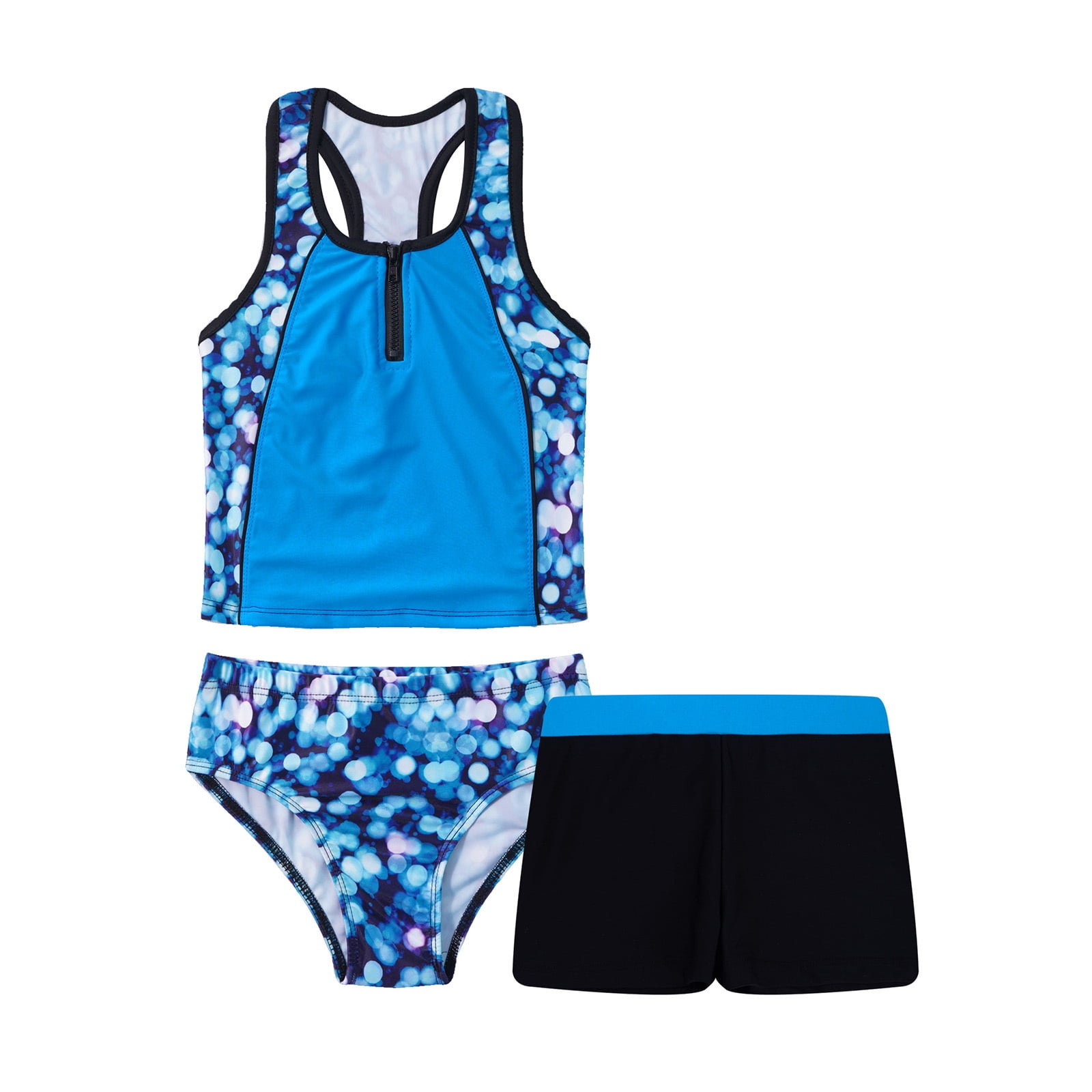INHZOY 3 Pieces Girls Tankini Swimsuit Set Summer Bathing Suit Floral ...