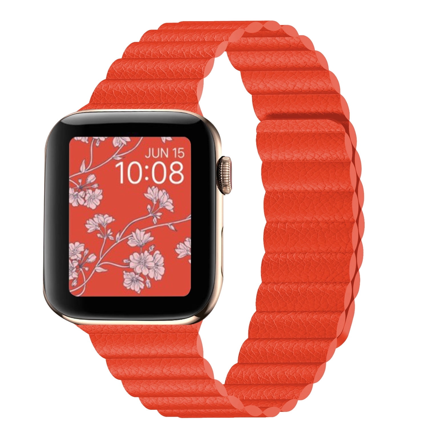 INI Compatible with Apple Watch Band Magnetic Leather Strap For Serious ...
