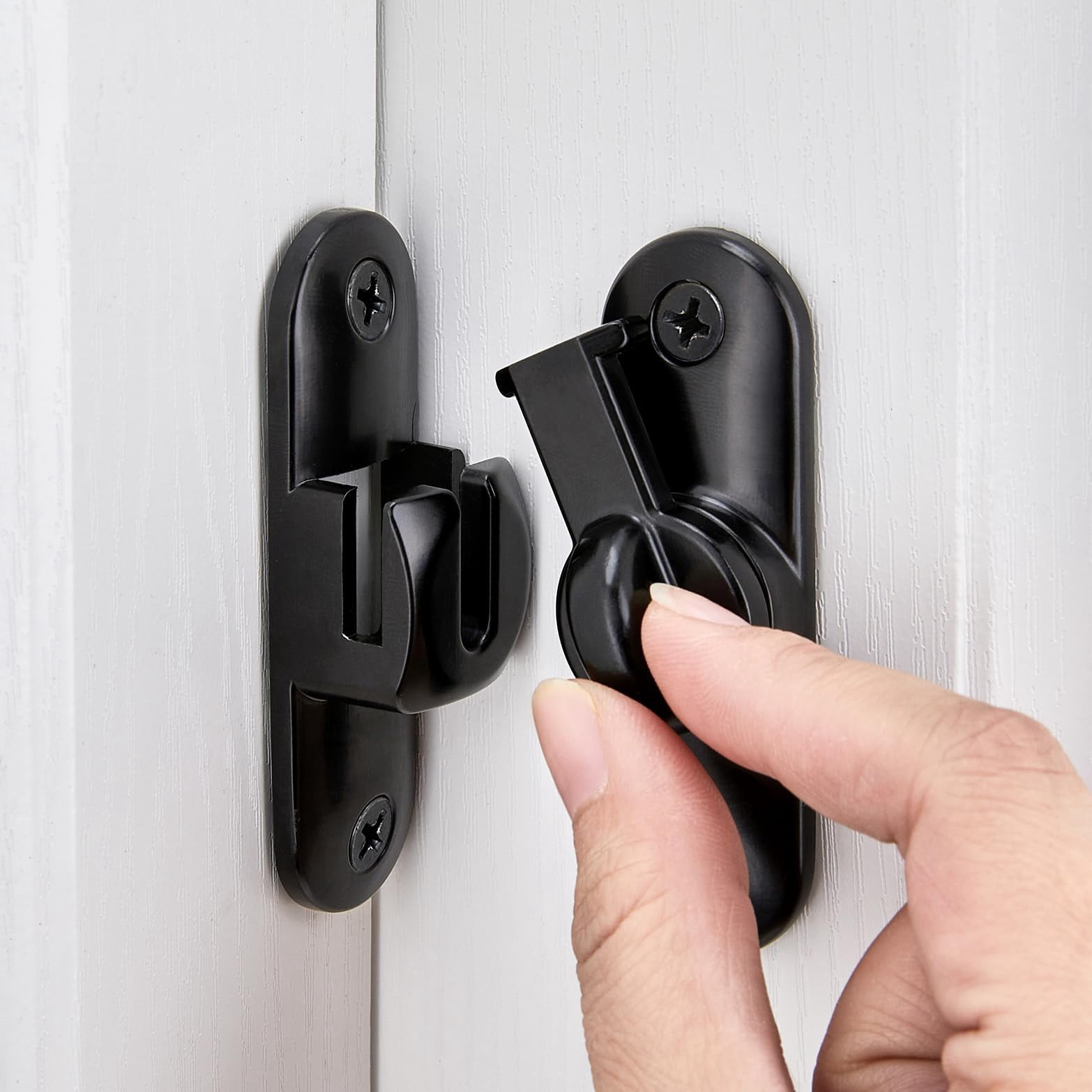 INIRET 10 Packs Black Barn Door Latches,90/180 Degree Gate Lock,Flip ...