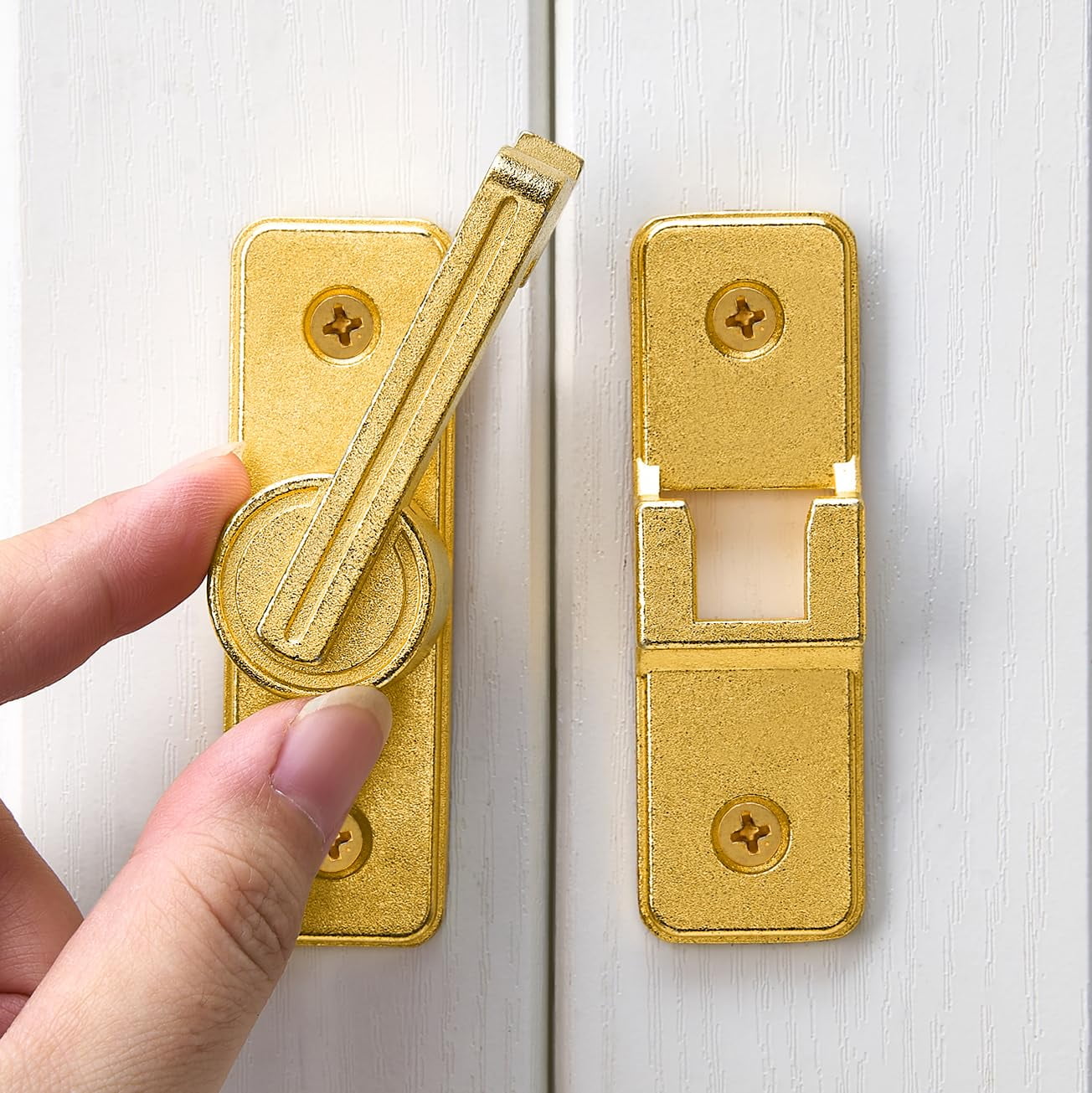 INIRET 2 Pack Gold Barn Door Latches,Heavy Sliding Barn Door Latches ...