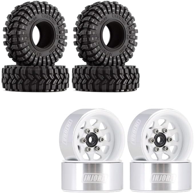 INJORA 1.0 All Terrain Super S5 King Trekker Tires and Deep Dish Wheels ...