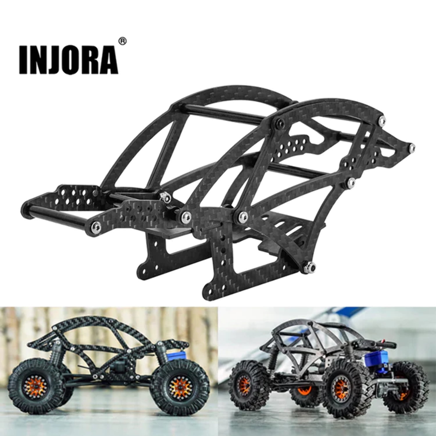 INJORA Kangaroo Carbon Fiber Chassis Frame Kit for 1/18 TRX4M - Walmart.com