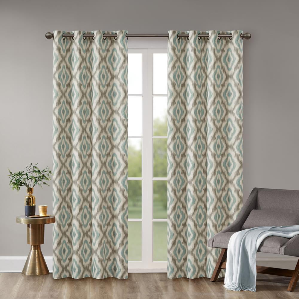 INK+IVY Ankara 84-Inch Window Curtain Panel in Aqua - Walmart.com