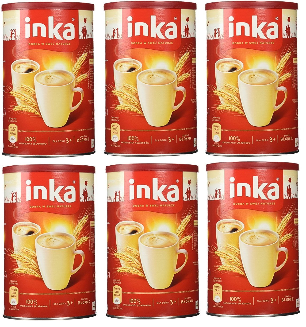 INKA Roasted Grain Coffee Kawa Zbozowa Pack of 6 - 200 Gram Cans ...