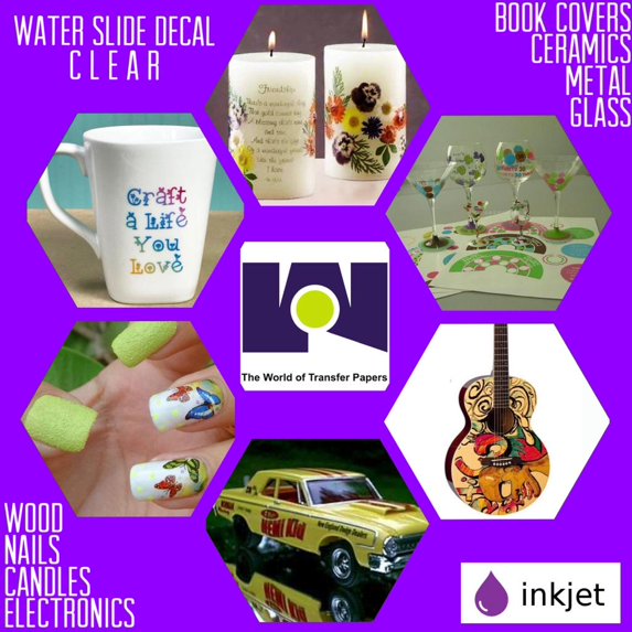 INKJET CLEAR WATERSLIDE FILM Model, Ceramic, Decal Paper 5 sheets 8.5 ...