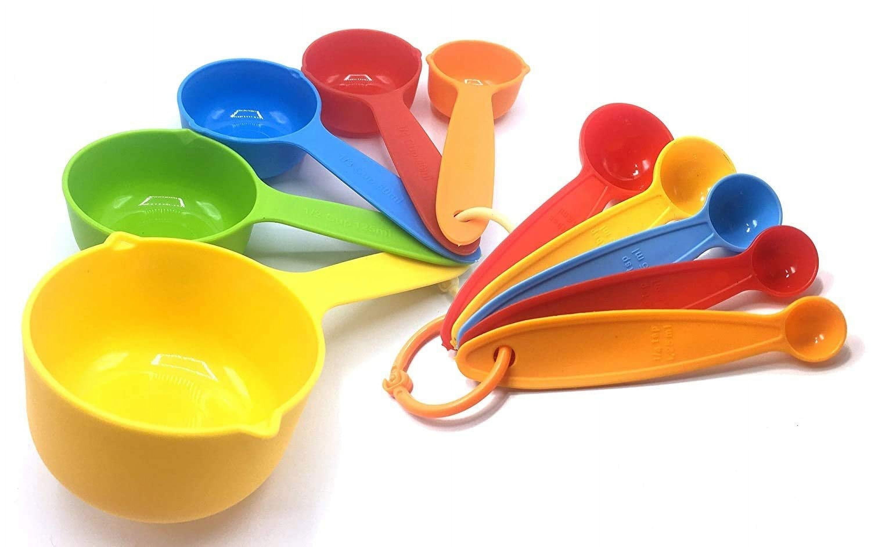 INKULTURE Plastic Baking Measurement Measuring Cups and Spoons Set ...