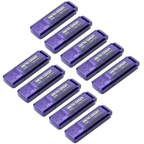 INLAND Micro Center SuperSpeed 10 Pack 64GB USB 3.0 Flash Drive Gum ...