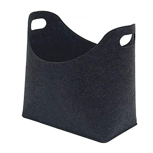 INLAR Firewood Storage Basket, Foldable Felt Fireplace Firewood Basket ...