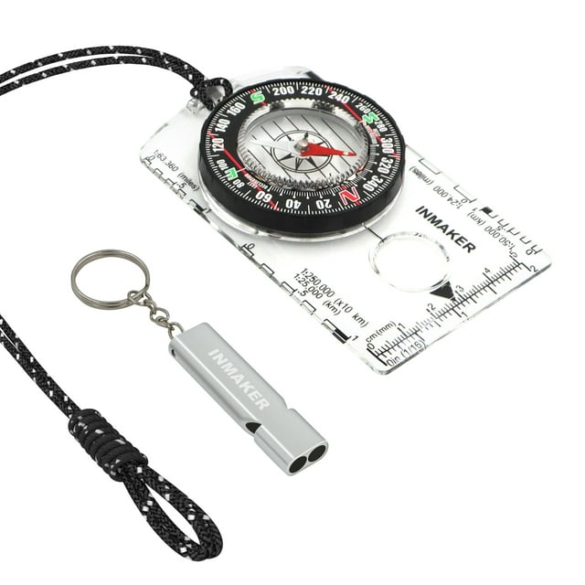 INMAKER Compass, Compass Hiking with Survival Whistle, Luminous Compass ...