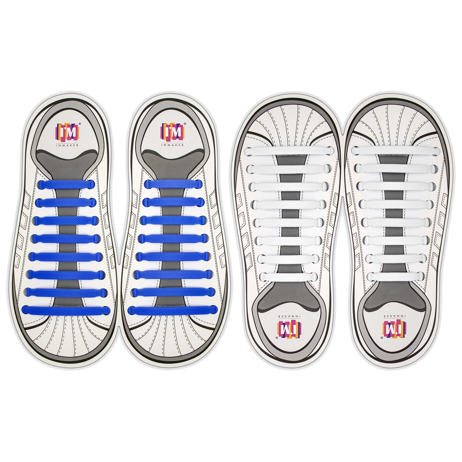 INMAKER No Tie Shoelaces, Pack of 2, Elastic Shoe Laces for Kids and ...