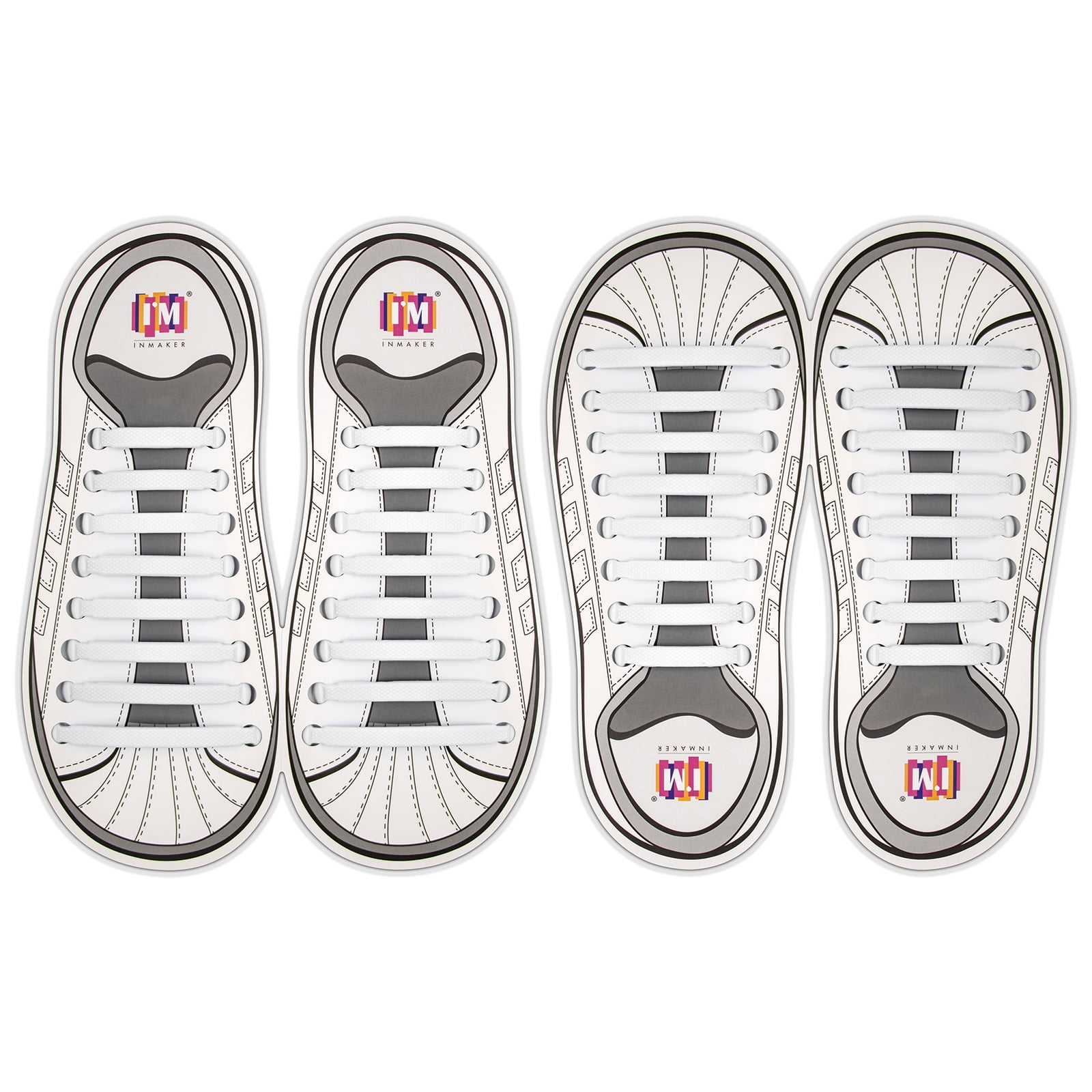 INMAKER No Tie Shoelaces, Pack of 2, Elastic Shoe Laces for Kids and ...