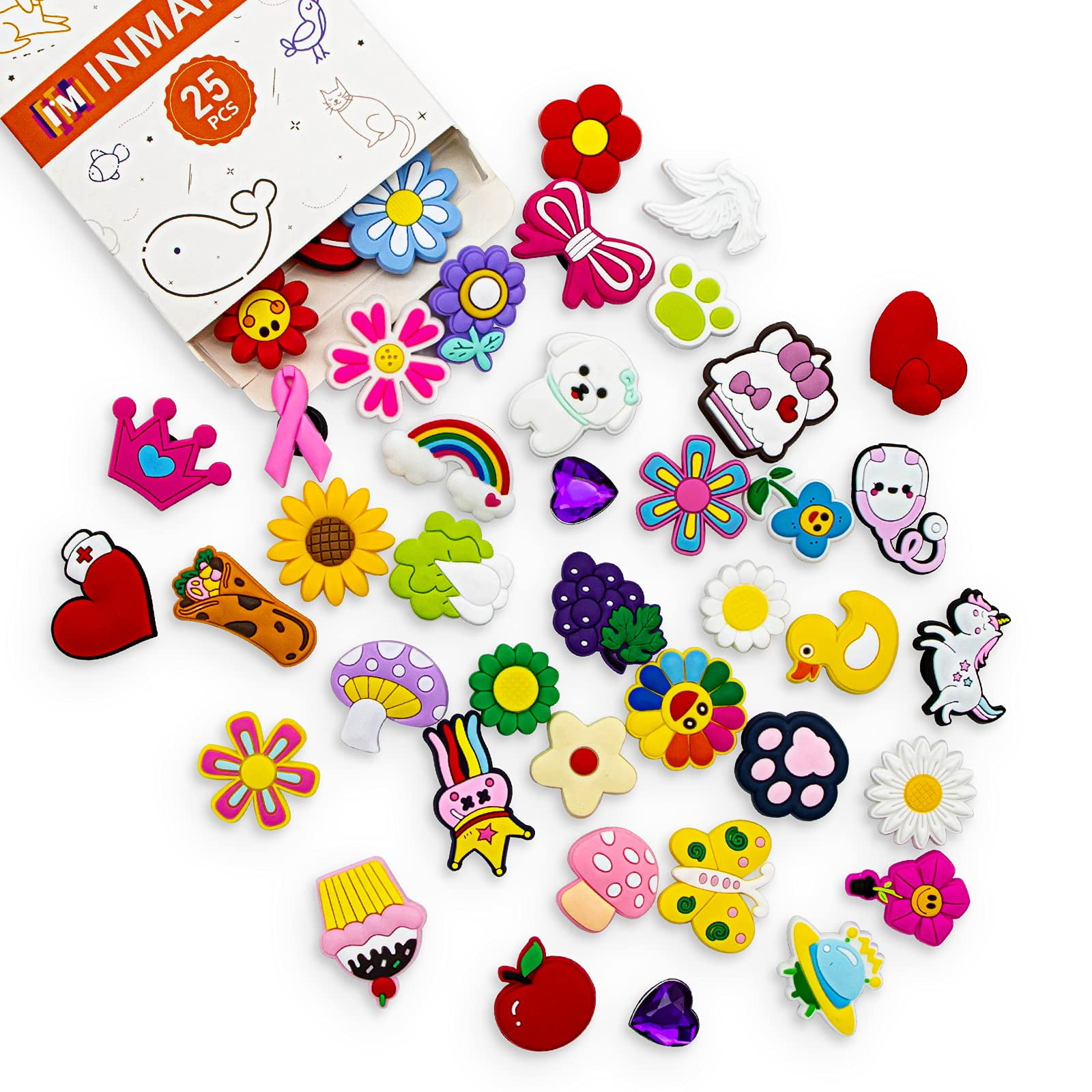 INMAKER Shoe Charms, 25 100 PCS Decoration Charms for Girls Women Kids ...
