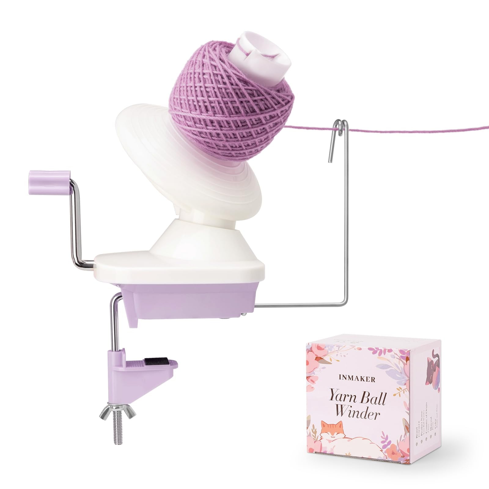 INMAKER Yarn Winder, Ball Winder for Crocheting & Knitting, Quick Install Portable Yarn Spinner ...